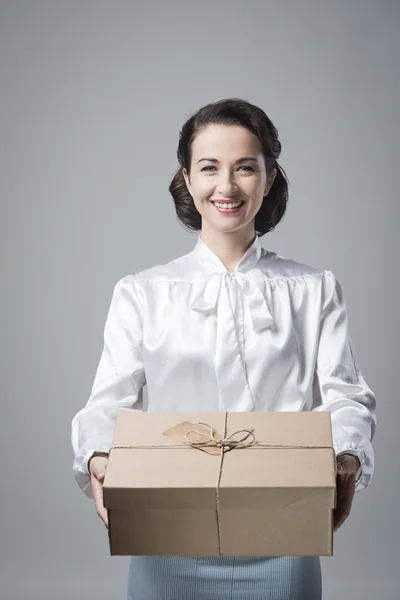 Woman with mail package - Stock Image - Everypixel