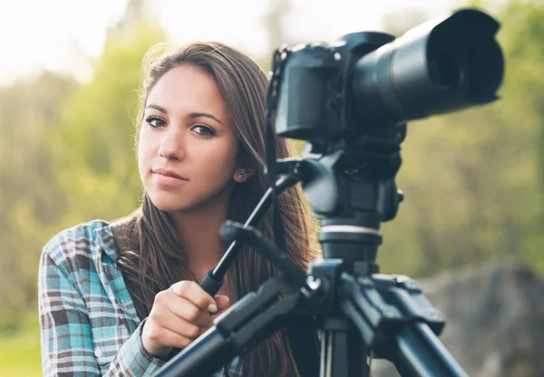Photographer using camera — Stock Photo © stokkete #75485411