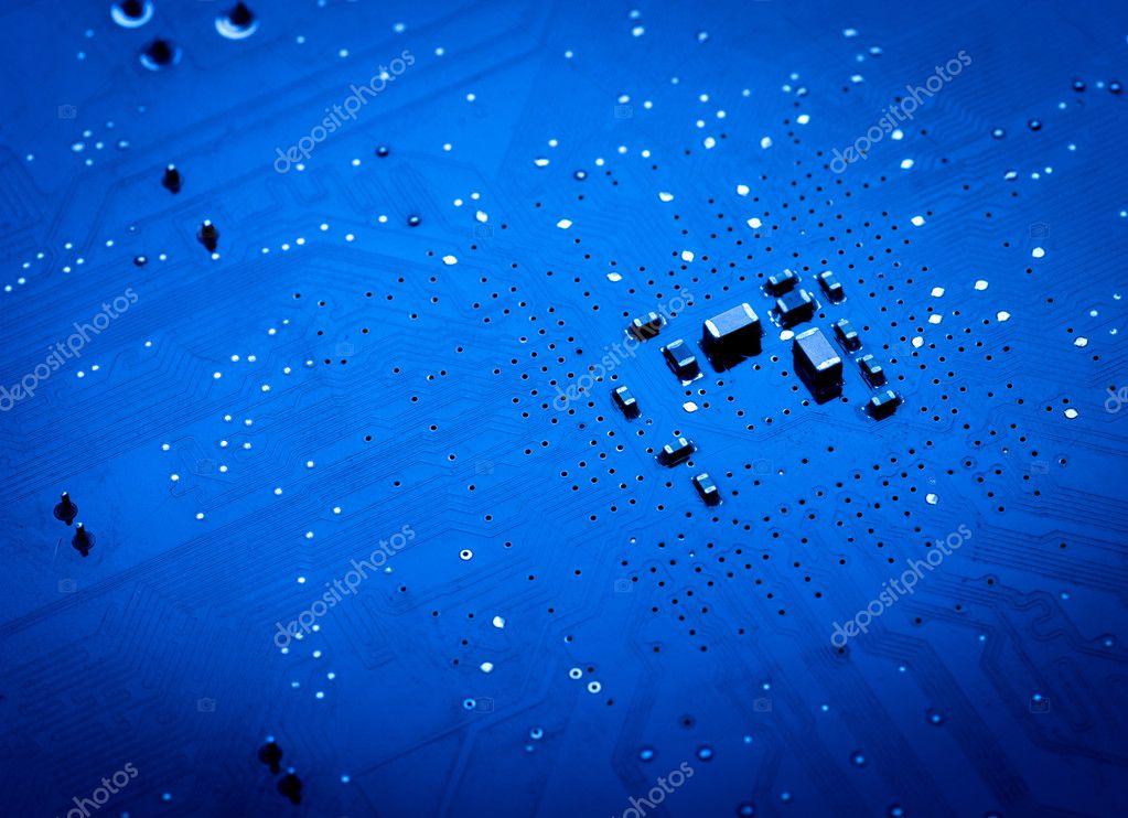 Blue circuit board background of computer motherboard — Stock Photo ...