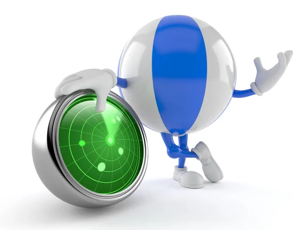 Radar Character Gives Presentation Isolated White Background ...