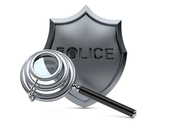 Police badge inside magnifying glass Stock Photo by ©Talaj 322728534