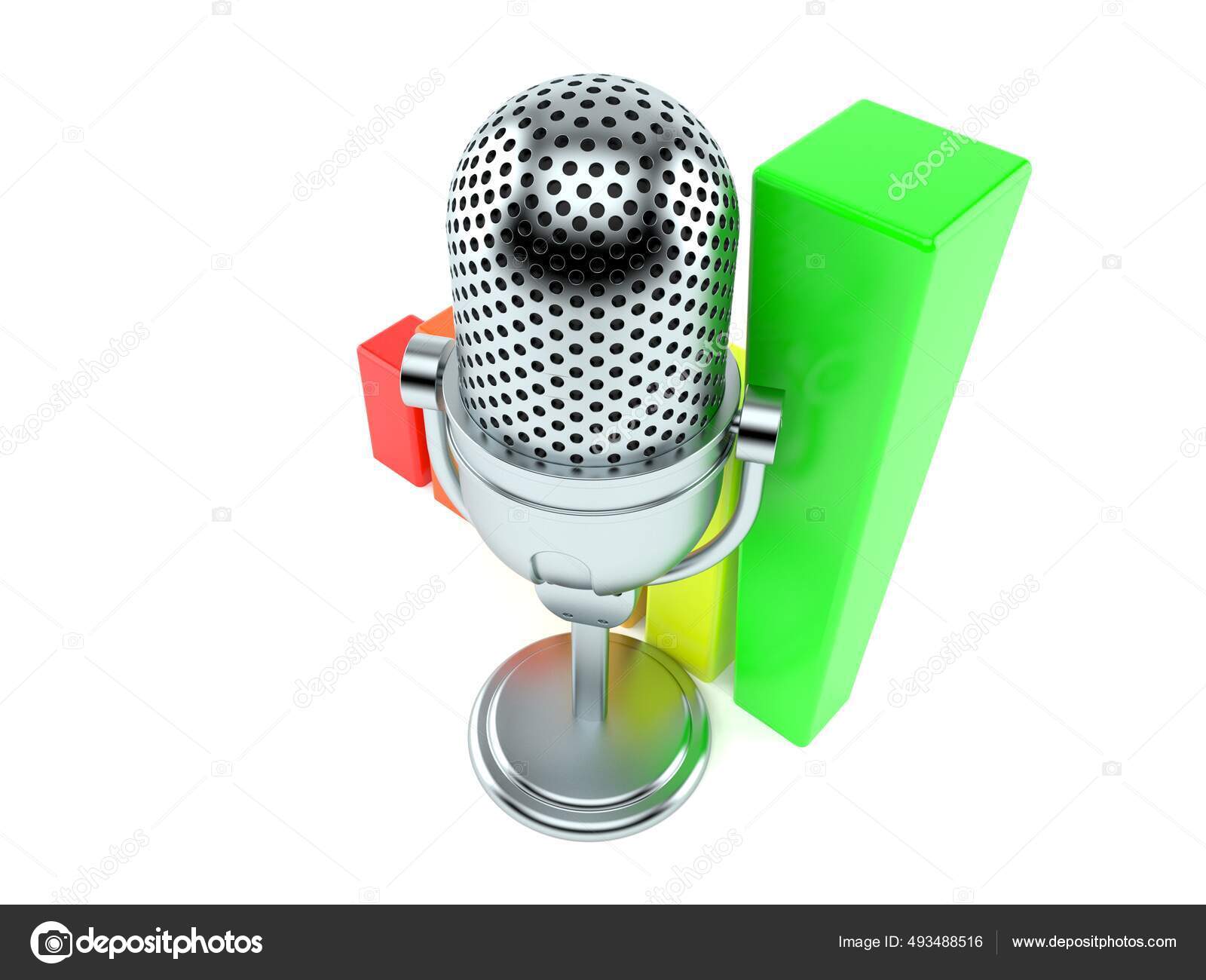 Radio Microphone Chart Isolated White Background Illustration — Stock ...