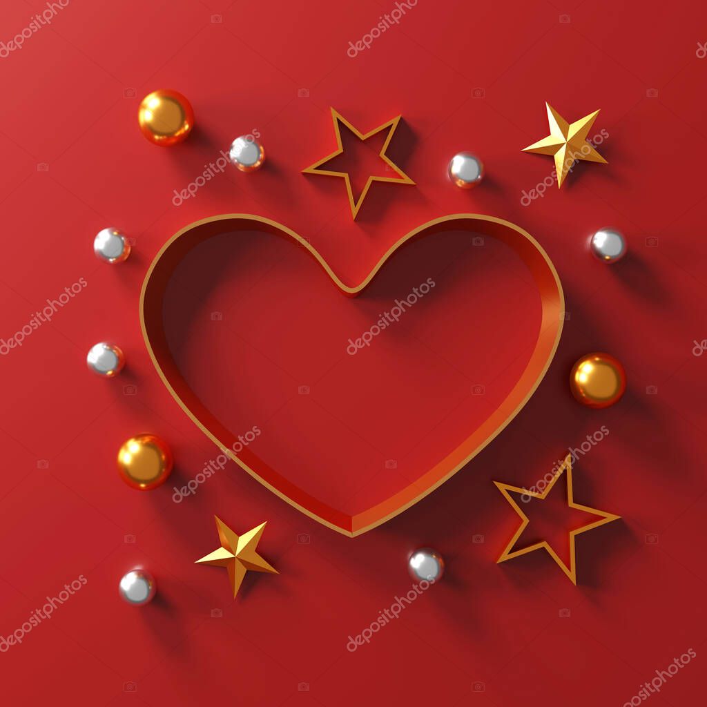 concepto del d a de San Valent n feliz. caja de regalo en forma de coraz n sobre fondo rojo ...