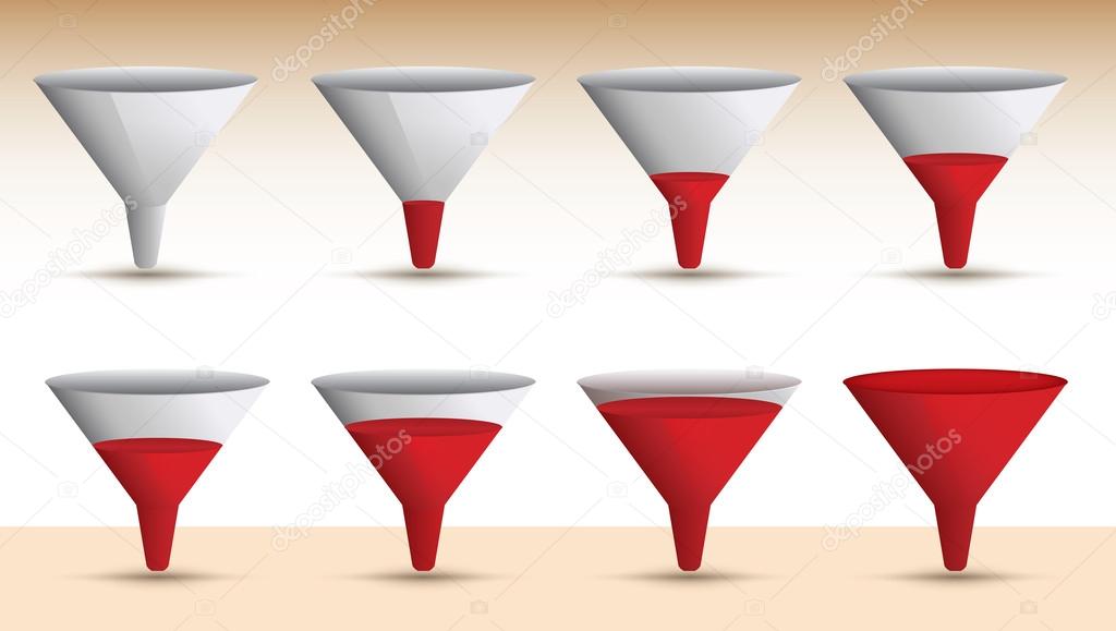 Timeline series of a funnel emptying Stock Vector Image by ©levente ...