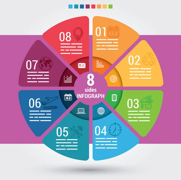 Pie graph eight Vector Art Stock Images | Depositphotos