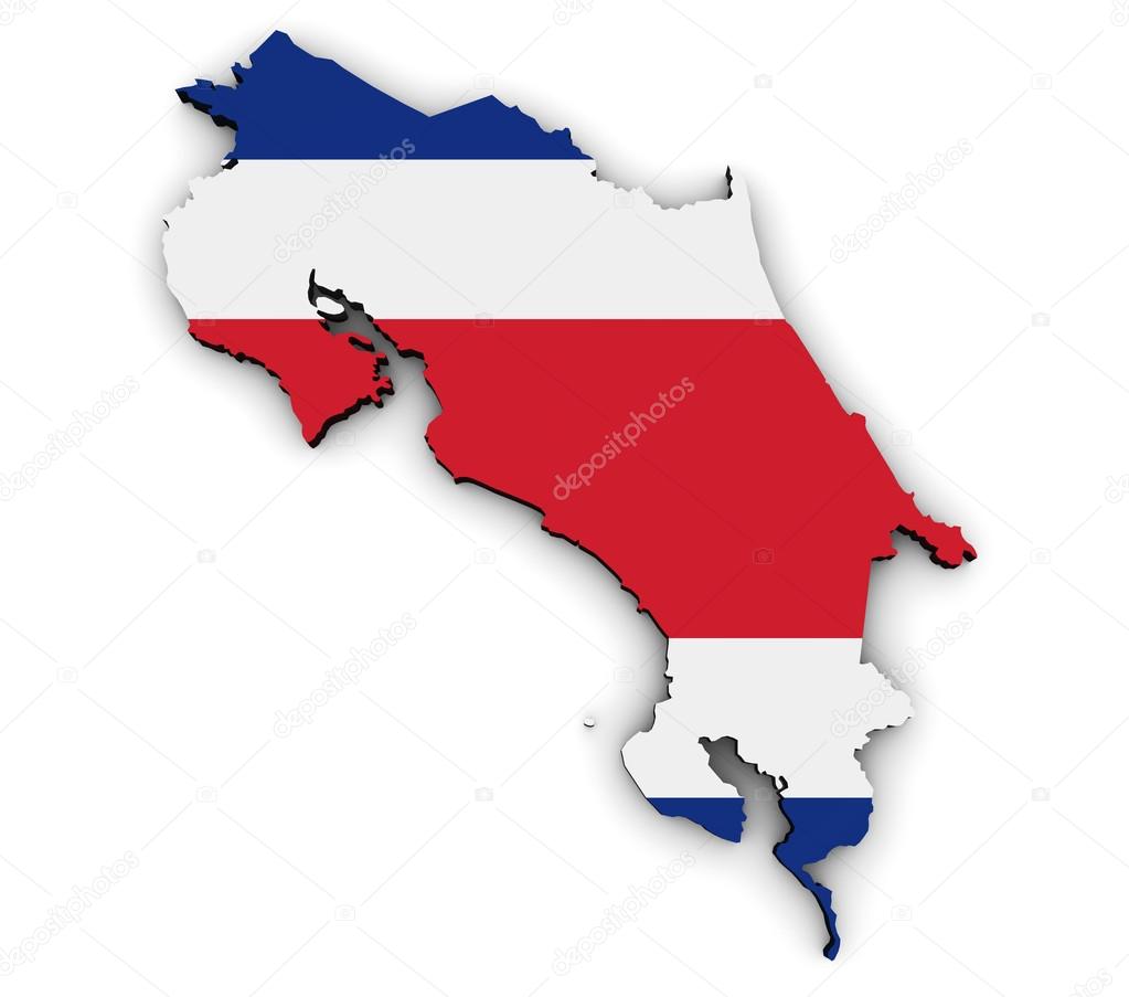Costa Rica Map Symbol Map And Flag Of Costa Rica Map Costa, Flag,