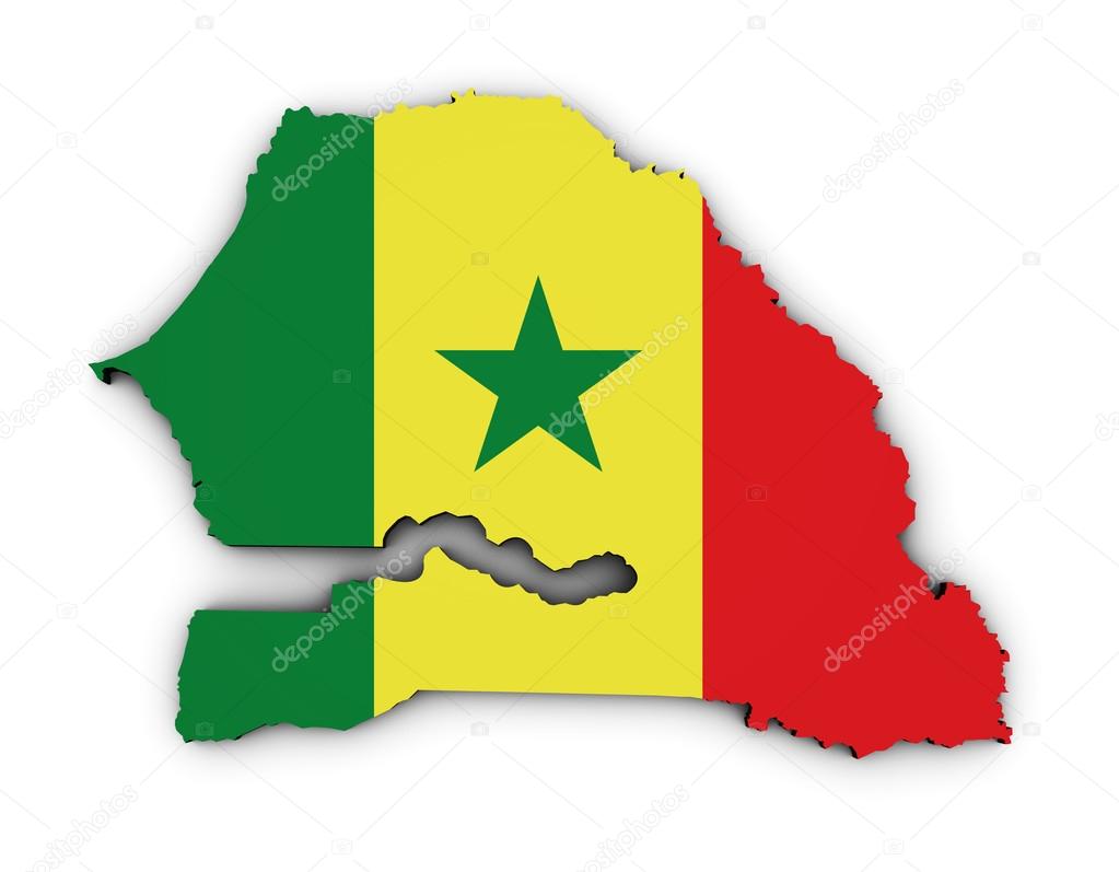 Senegal Map Flag Shape — Stock Photo © NiroDesign #69883145
