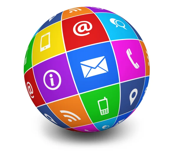 Web Contact Icons On Blue Labels Stock Vector Image by ©NiroDesign ...