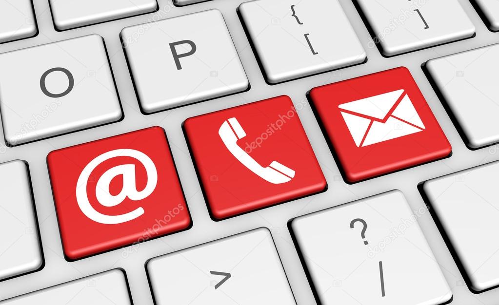 Contact Us Icons Computer Keyboard — Stock Photo © NiroDesign #79502056