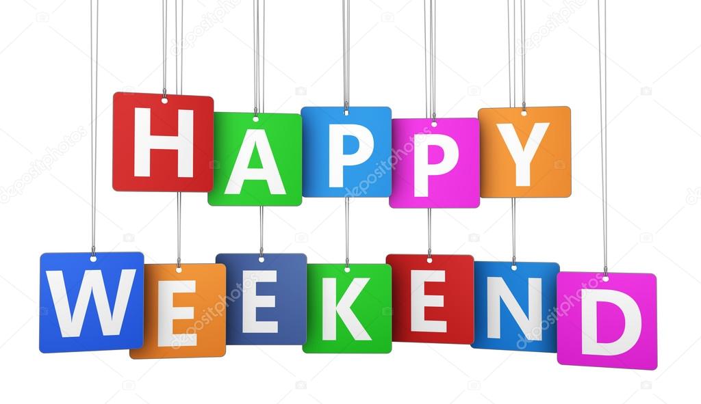 Happy Weekend Sign Tags — Stock Photo © NiroDesign #93876602