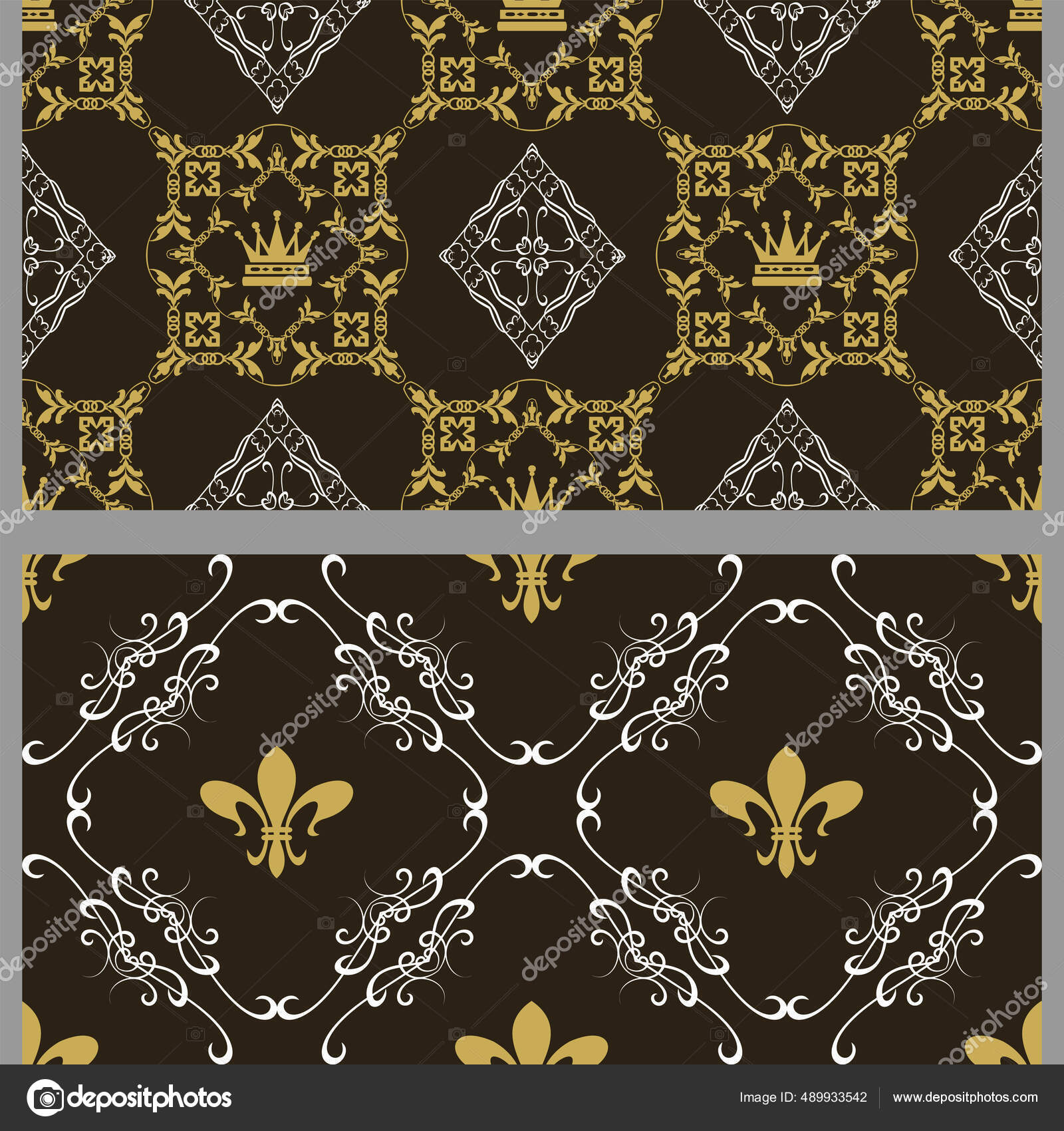 Royal Background Patterns Decorative Elements Set Seamless Pattern Texture Vector Stock Vector ...
