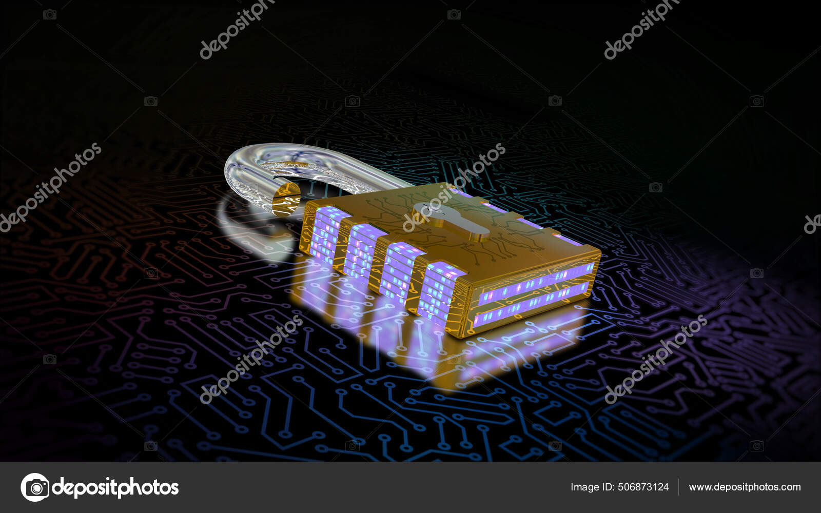 Rendering Combination Lock Cybersecurity Digital Data Protection Hacker ...