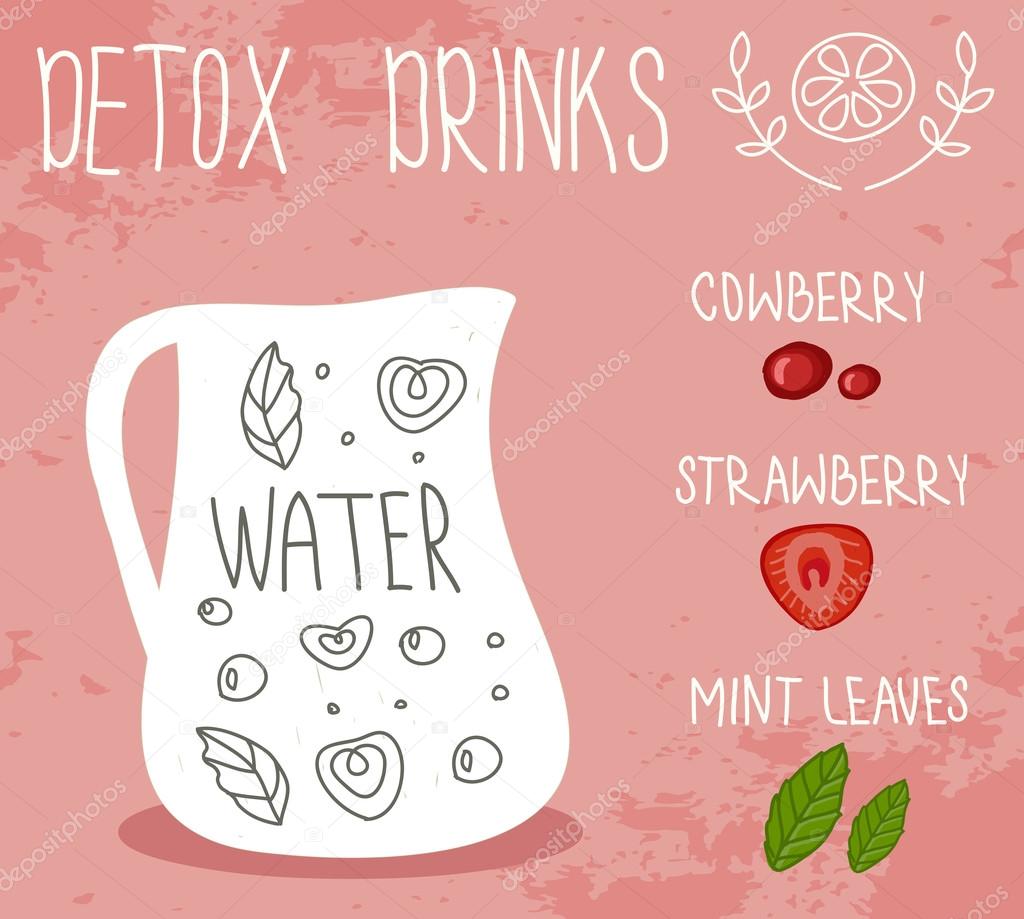 Detox drink. Vector illustration. Stock Vector by ©gurZZZa 107420588