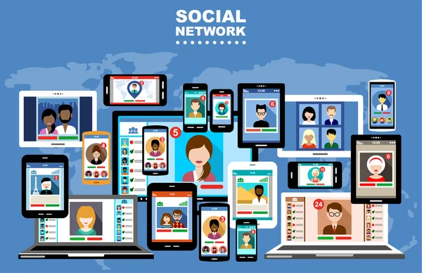 Social Networks. Internet communication. vector Stock Vector Image by ...