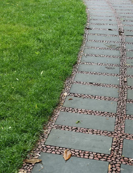 Iron Grate Drainage System Pedestrian Footpath Green Lawn Close Stock ...