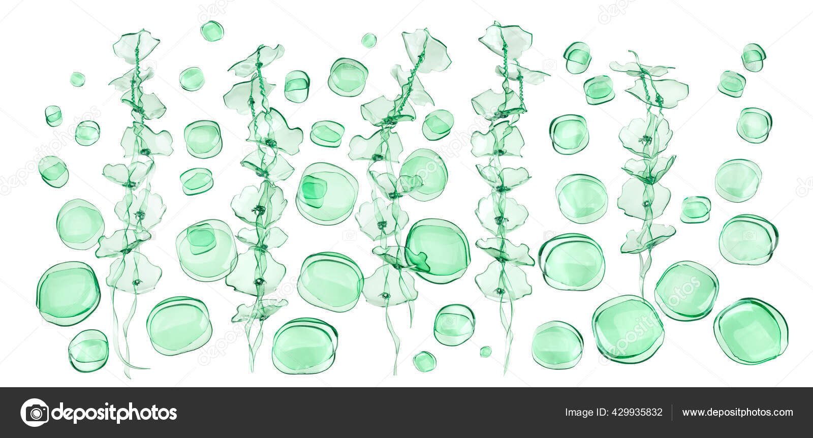 Abstract Plastic Flowers Rocks Made Plastic Bottles Recyclable Garbage ...