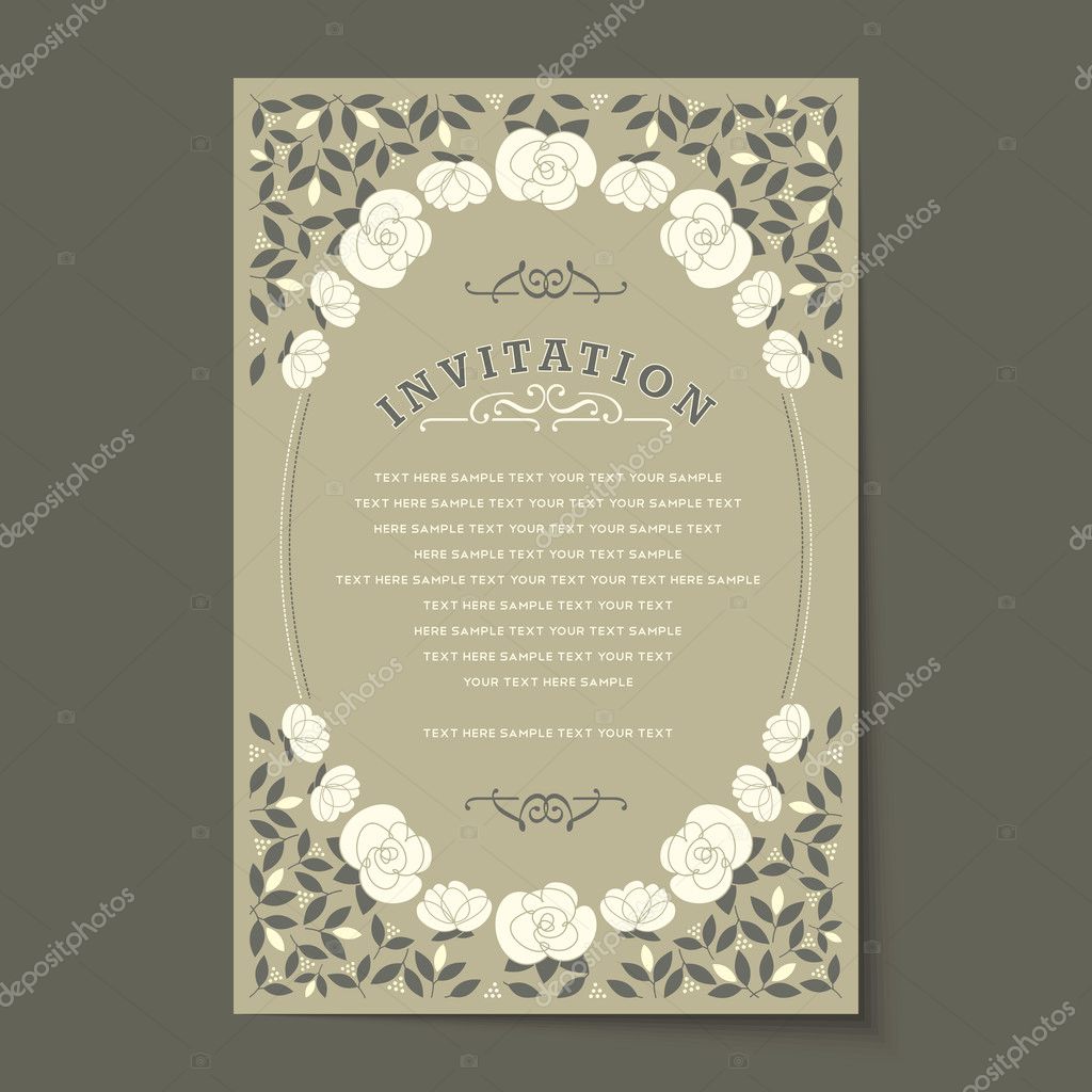 Vintage invitation card layout Stock Vector by ©arrtfoto 94343418