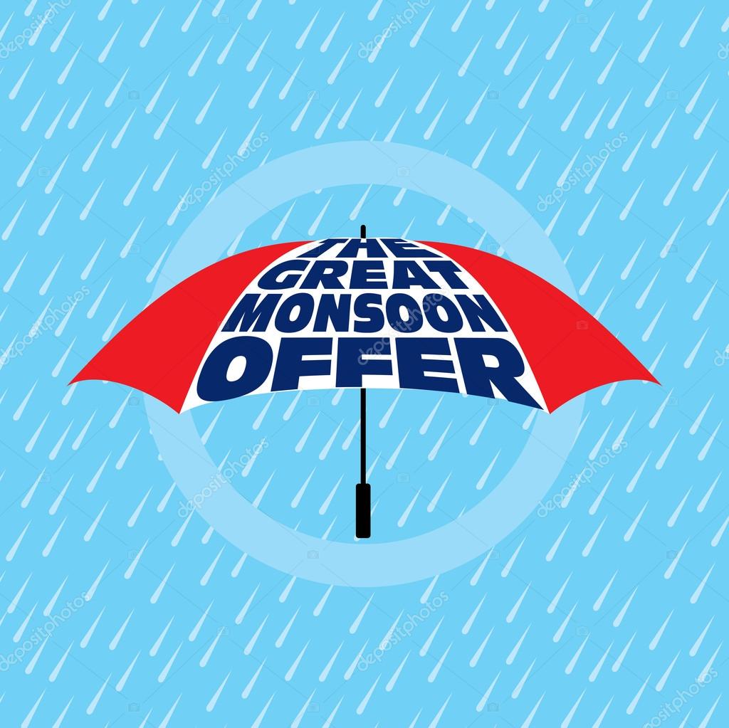 Monsoon offer and sale banner — Stock Vector #94369712