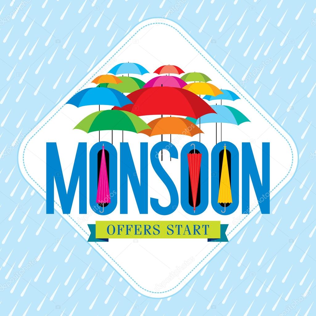 Monsoon offer and sale banner — Stock Vector © arrtfoto #94371832