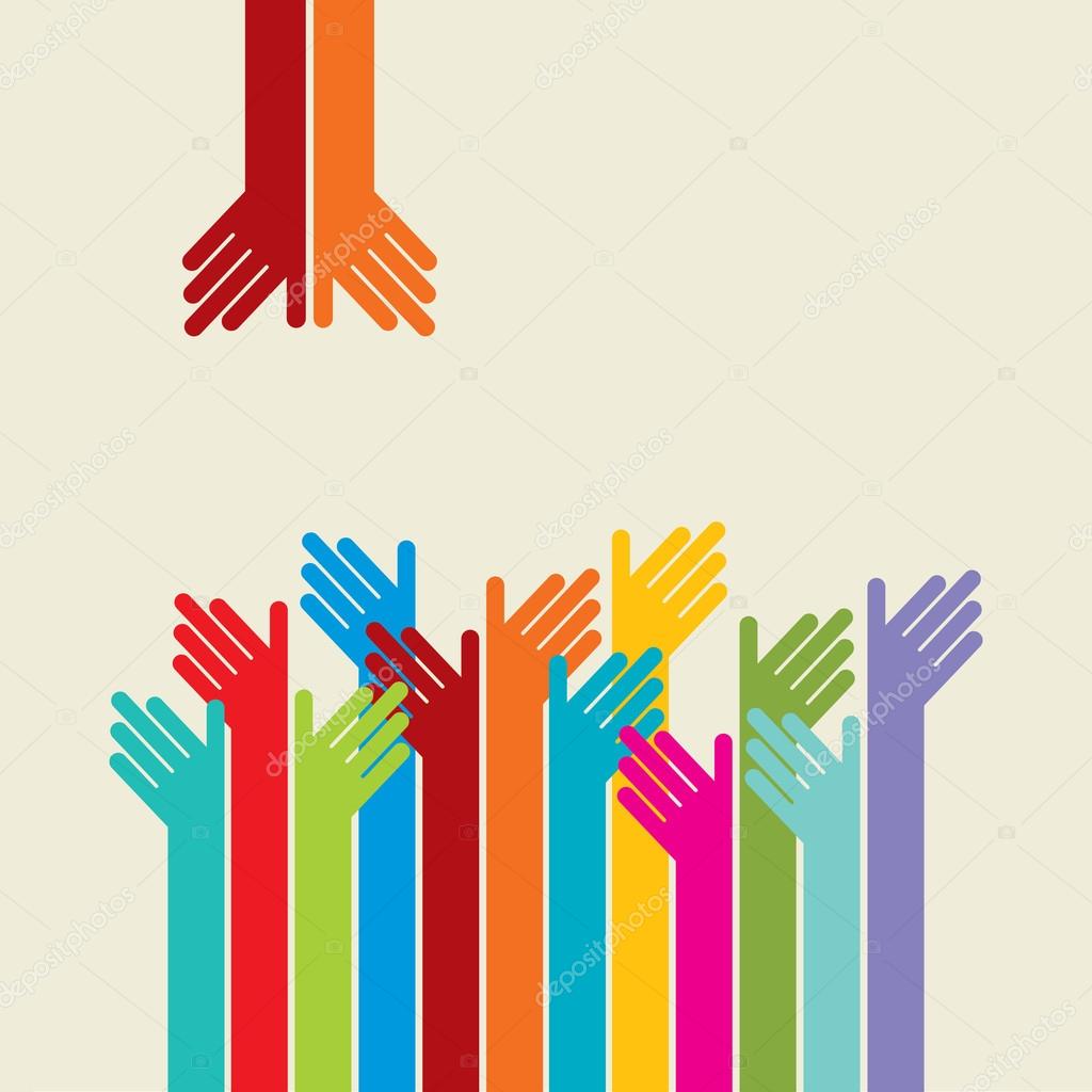Colorful hands up logo Stock Vector Image by ©arrtfoto #94375514