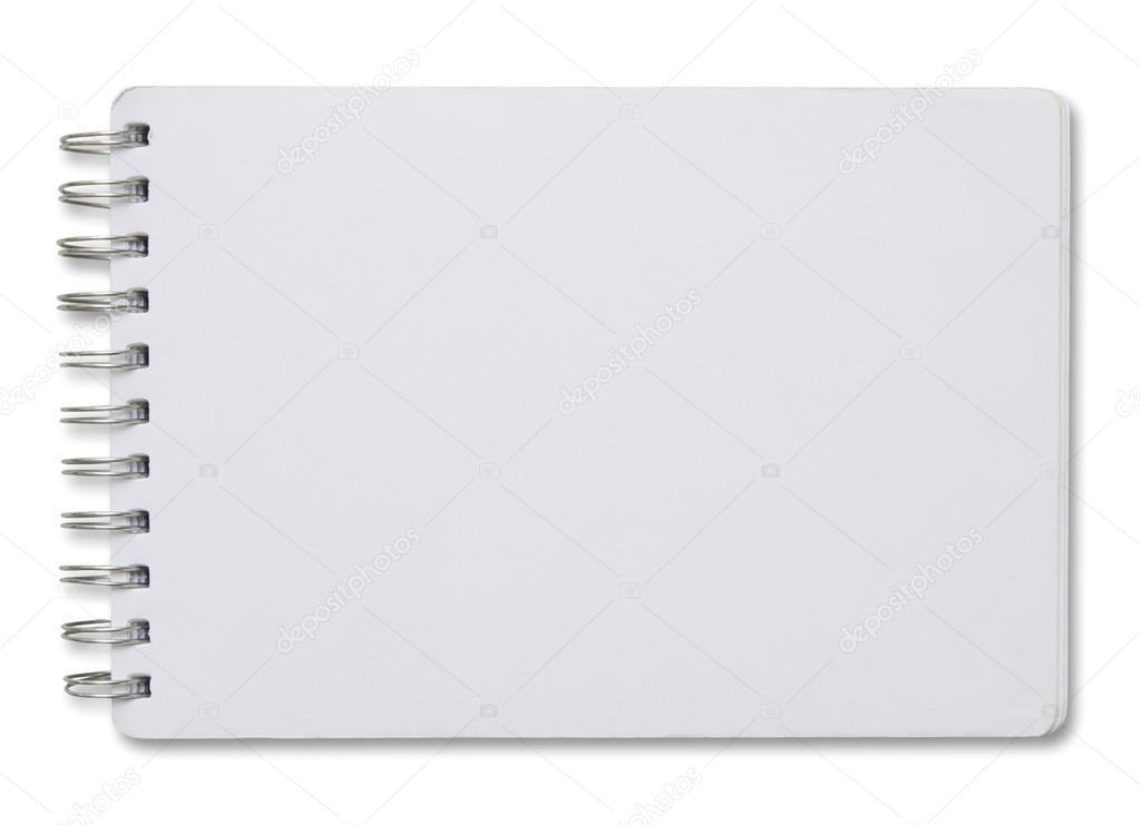 Blank white spiral notebook isolated on white background Stock Photo by ...