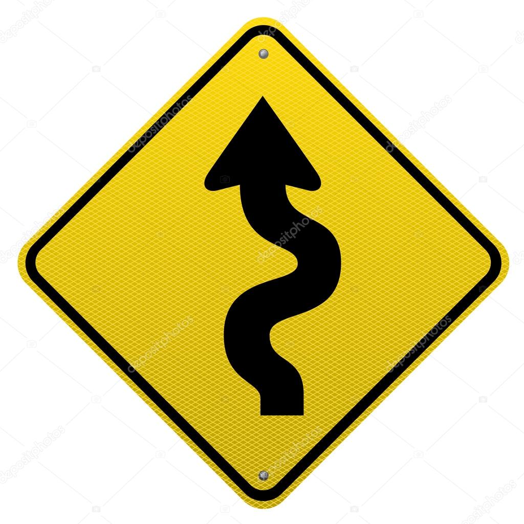 Winding road sign on white background Stock Vector by ©lkeskinen0 112471706