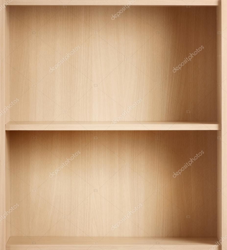 Empty brown bookcase for books and other items to keep, made of wooden ...