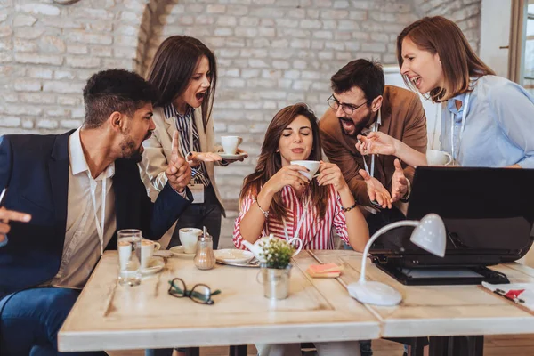 Beautiful Businesswoman Workplace Ignoring Work Listening Annoying ...