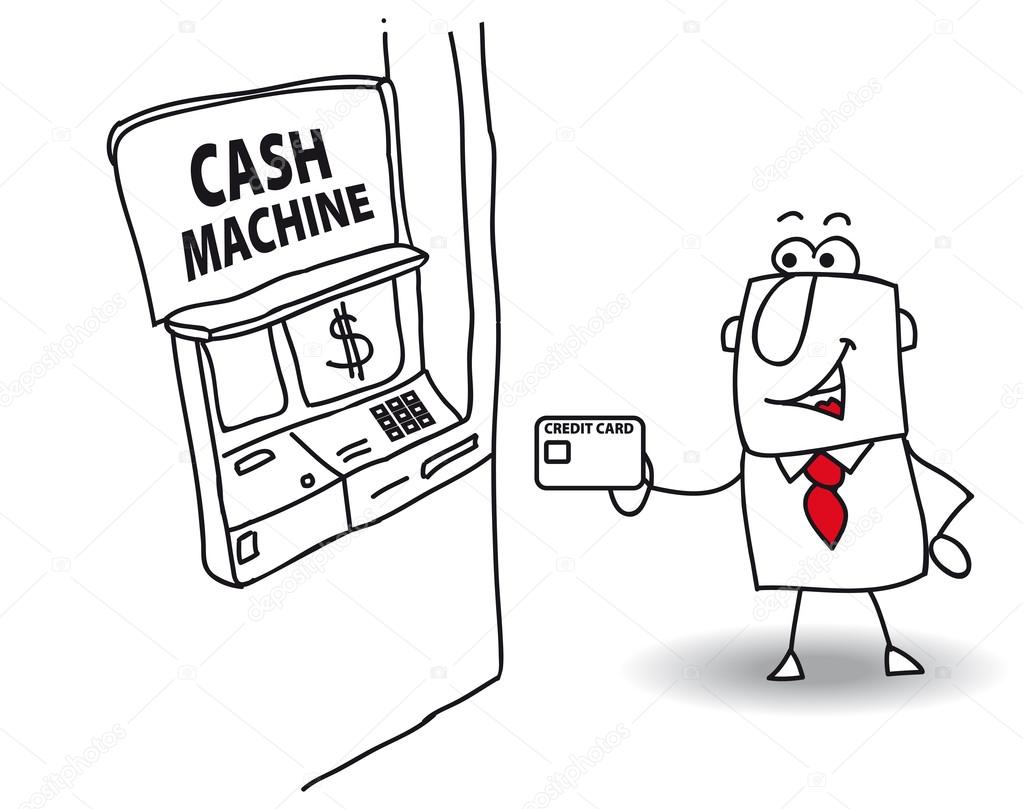 Businessman and cash machine — Stock Vector © tintin75 #64092419