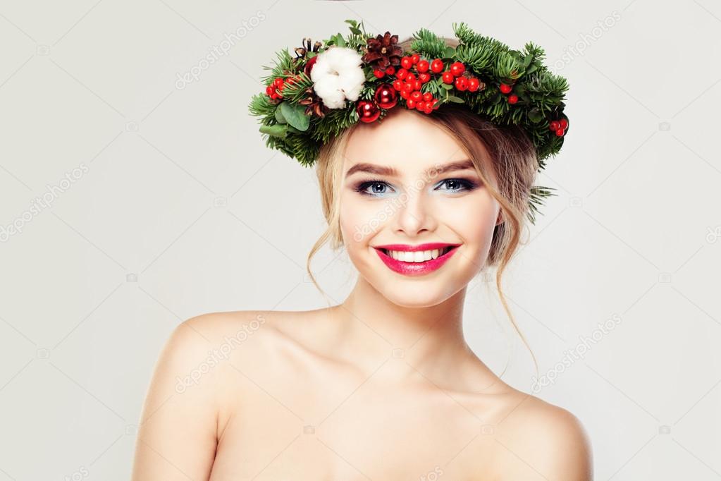 Beautiful Model. Cute Smile and Healthy Skin Stock Photo by ...