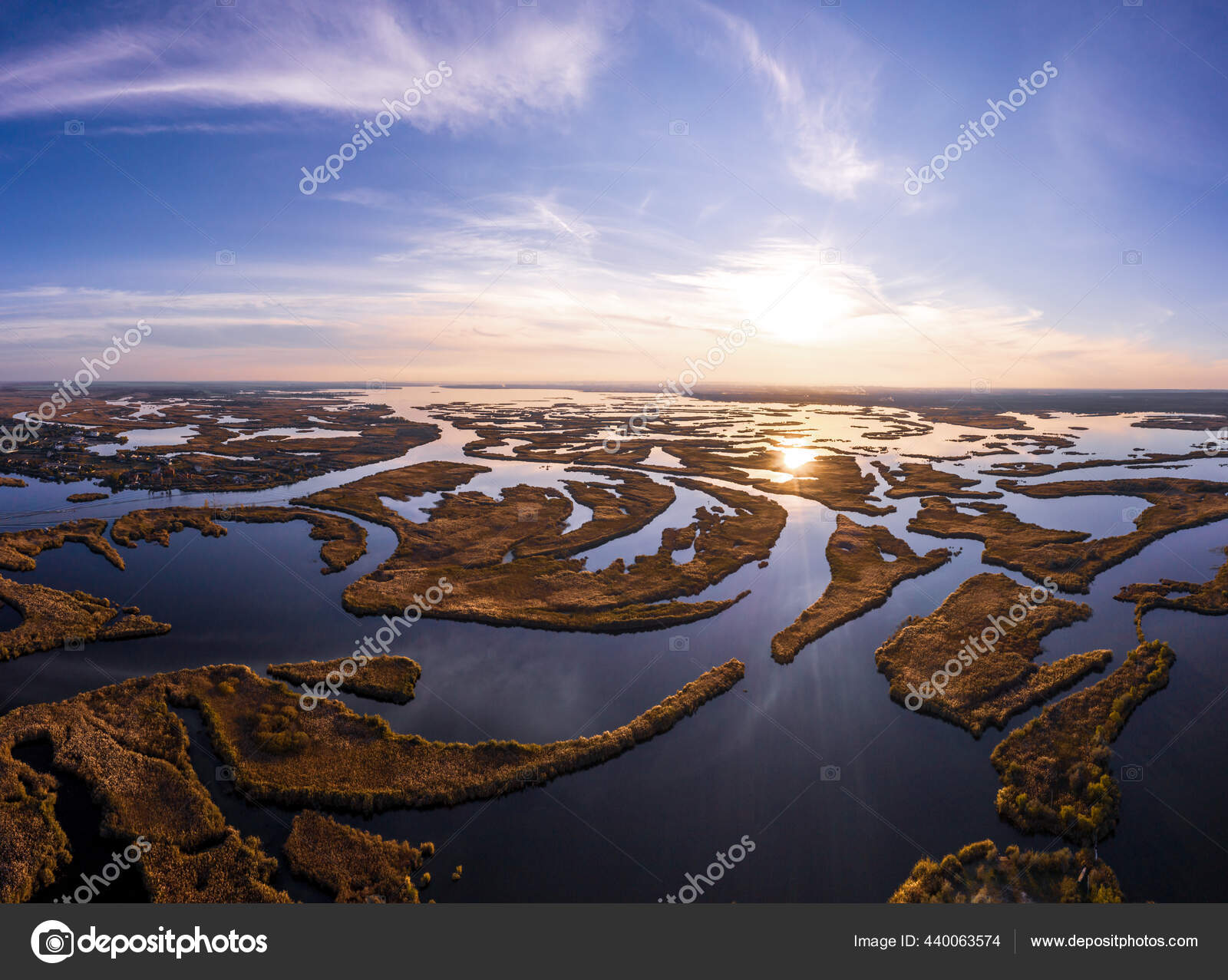 Irresistible Floods Samara River Dnieper Ukraine Evening Warm Bright ...