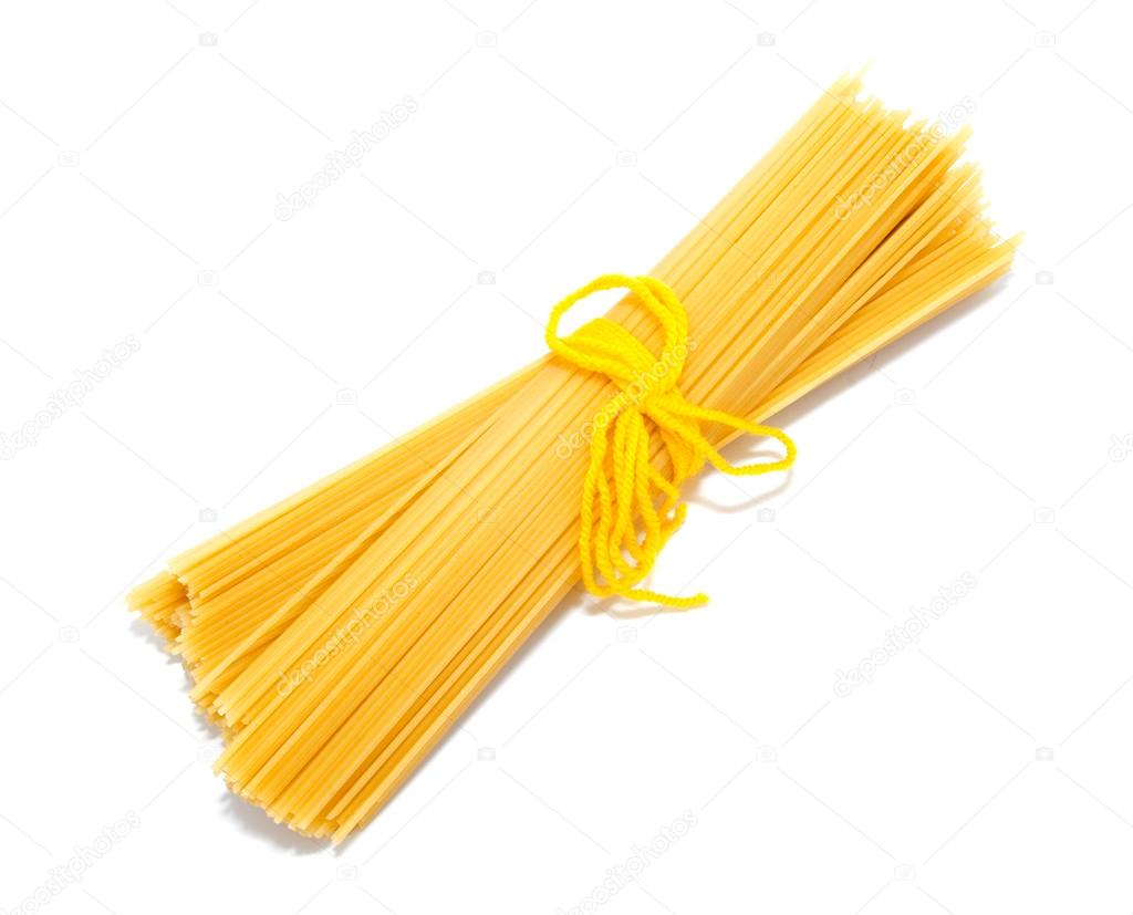 Uncooked Italian spaghetti isolated — Stock Photo © svetamart #104077278