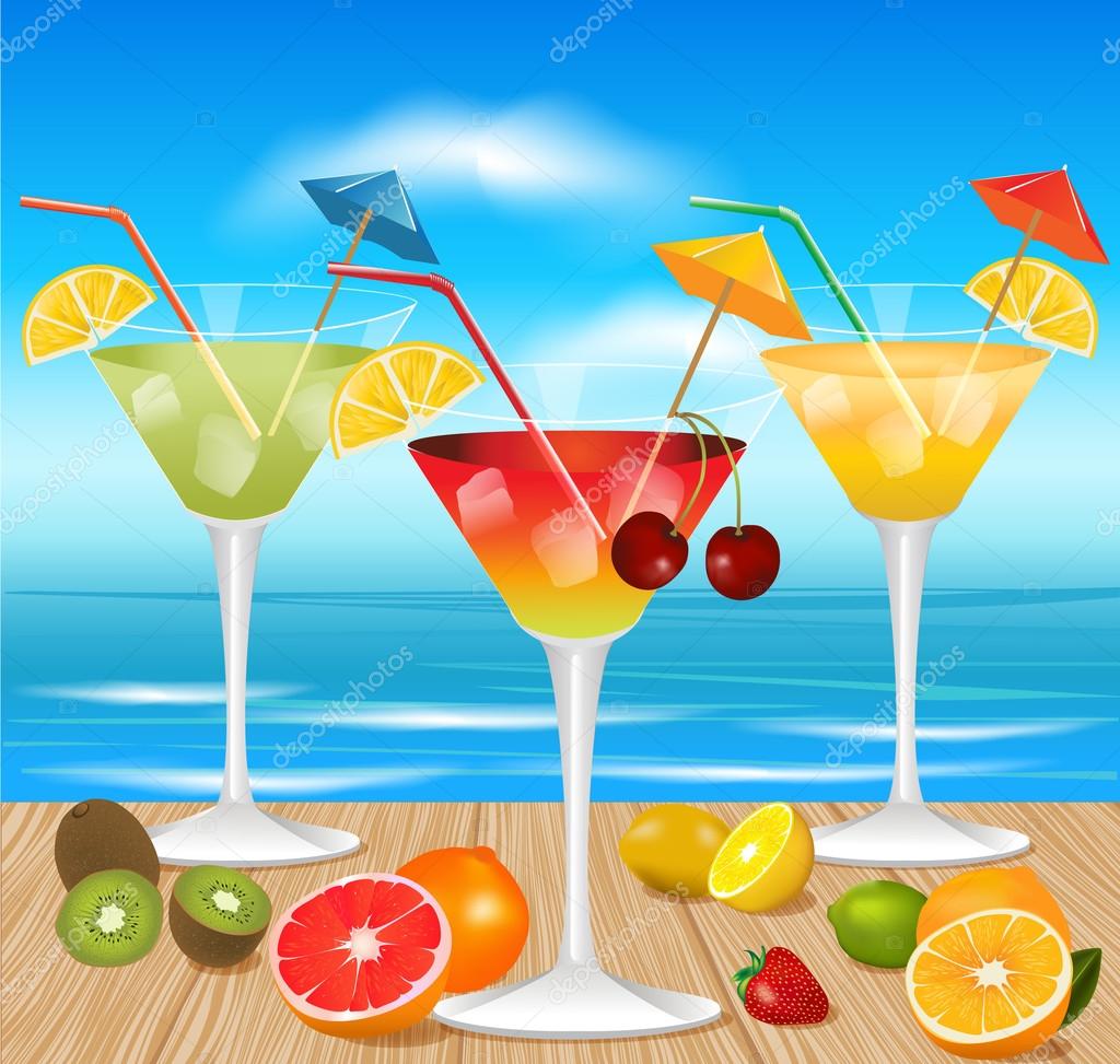 Summer Cocktails Stock Vector Image by ©monicaodo #76454307