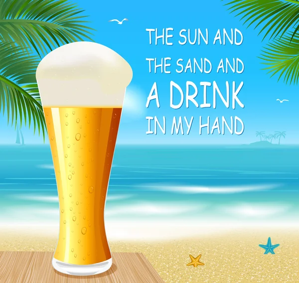 Beer on the beach Vector Art Stock Images | Depositphotos