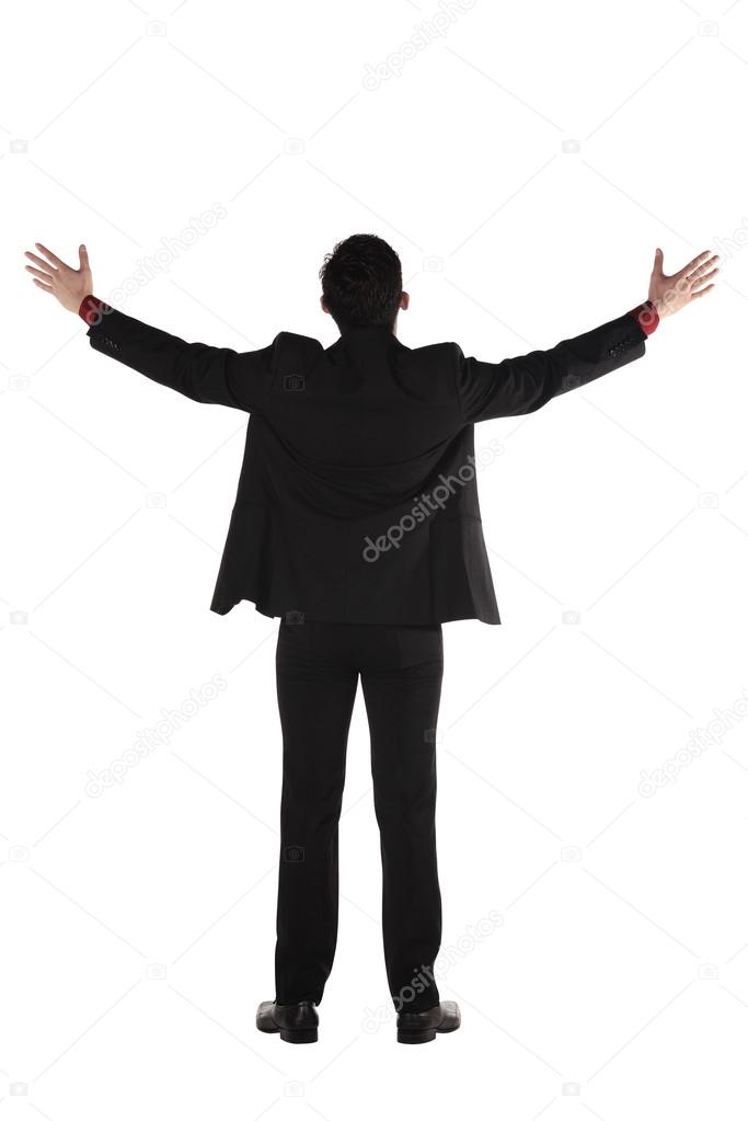 Asian Business Man Standing Backview Stock Photo by ©leolintang 76554125