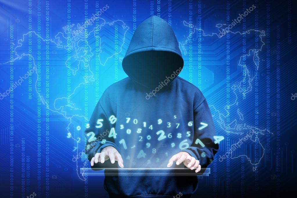 Computer hacker silhouette of hooded man Stock Photo by ©leolintang ... Computer hacker silhouette of hooded man Stock Photo by ©leolintang ...