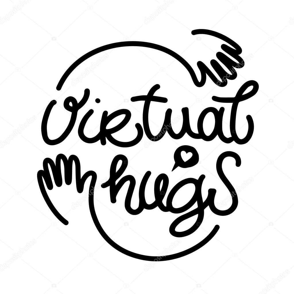 Abrazos virtuales de letras vectoriales con brazos abrazadores. Blanco ... Abrazos virtuales de letras vectoriales con brazos abrazadores. Blanco ...