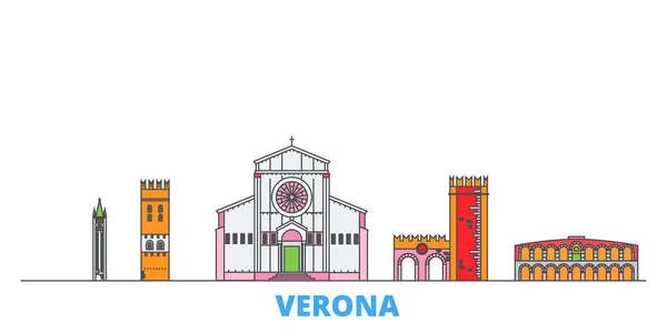 Línea de silueta Verona. Italia Verona vector ciudad, arquitectura ...