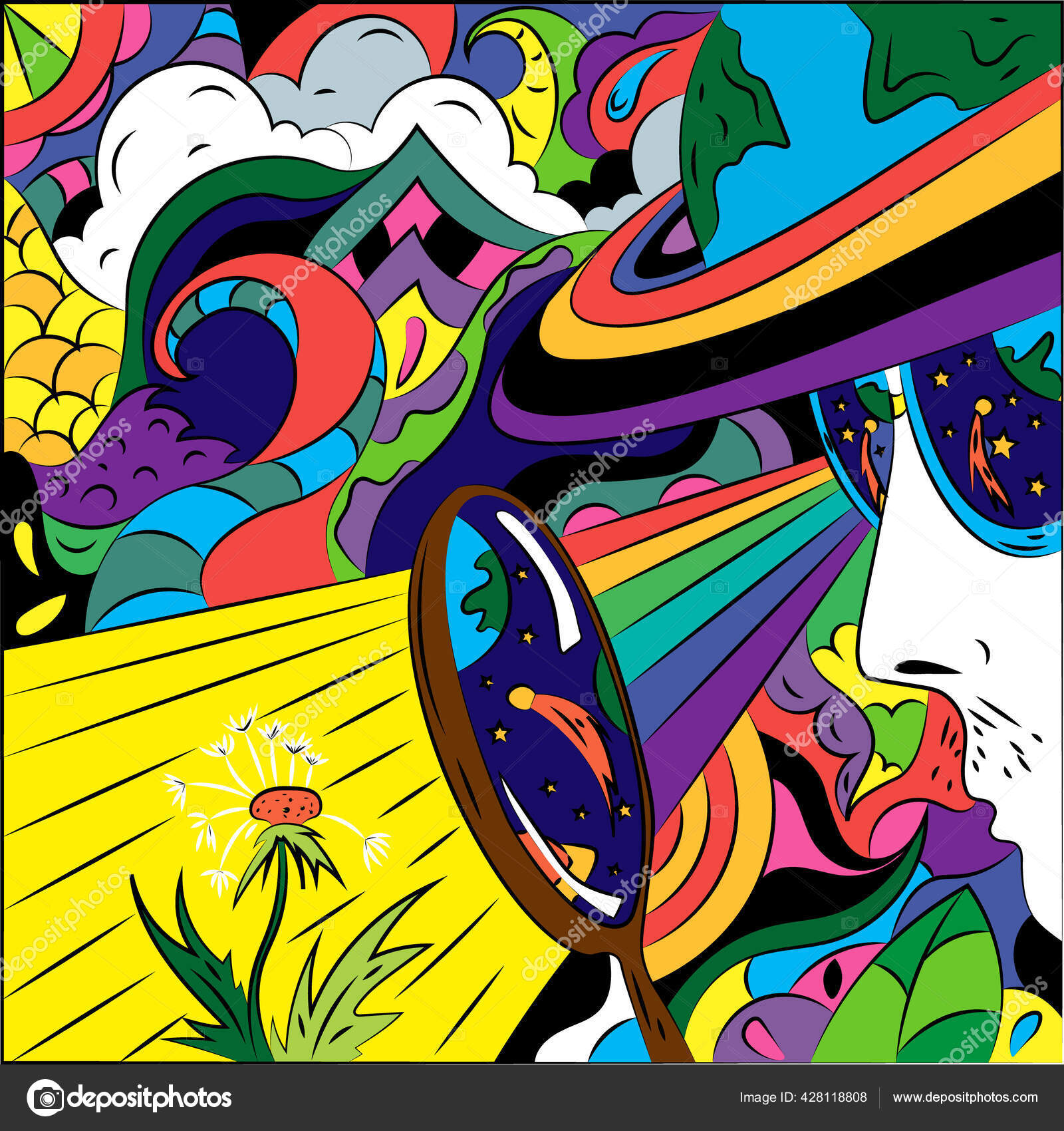 Bright Abstract Illustration Free Theme Surreal Fantasy Vector Graphics ...