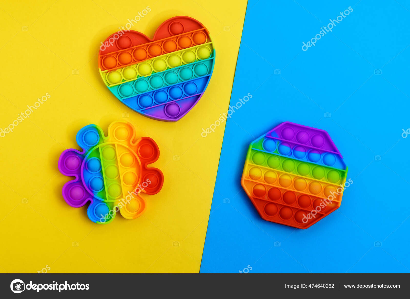 Rainbow Stress Toy Fidget Push Silicone Toy Antistress Pop Fondo — Foto ...