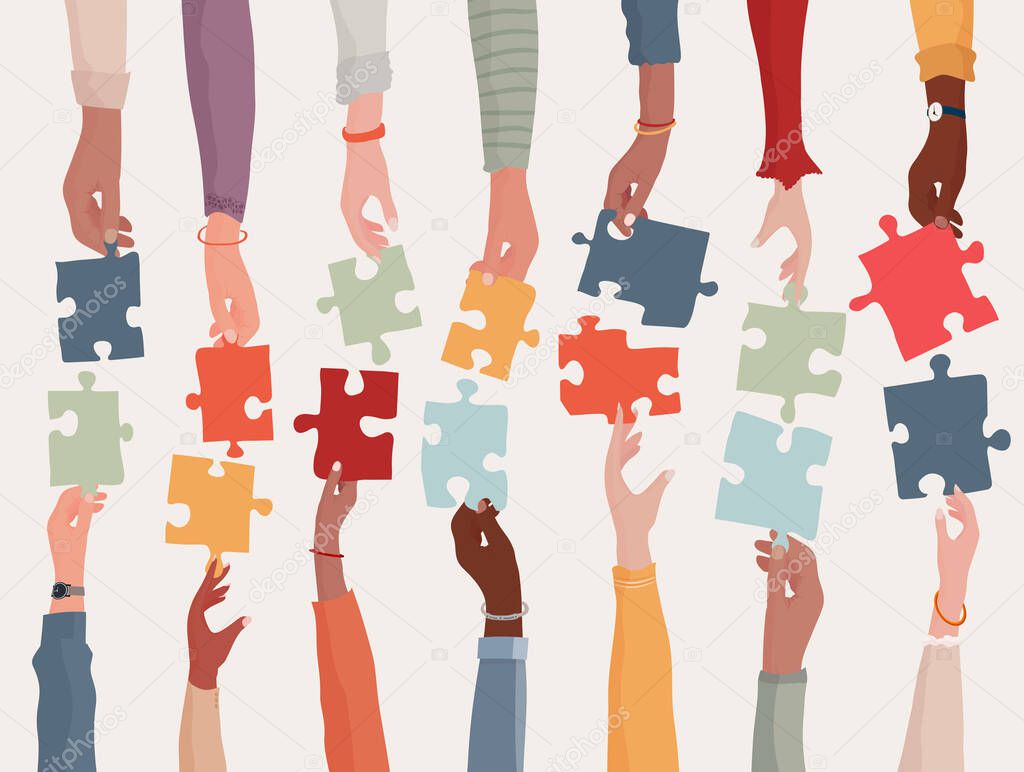 Acuerdo o asunto entre un grupo de colegas o colaboradores. Diversidad ...