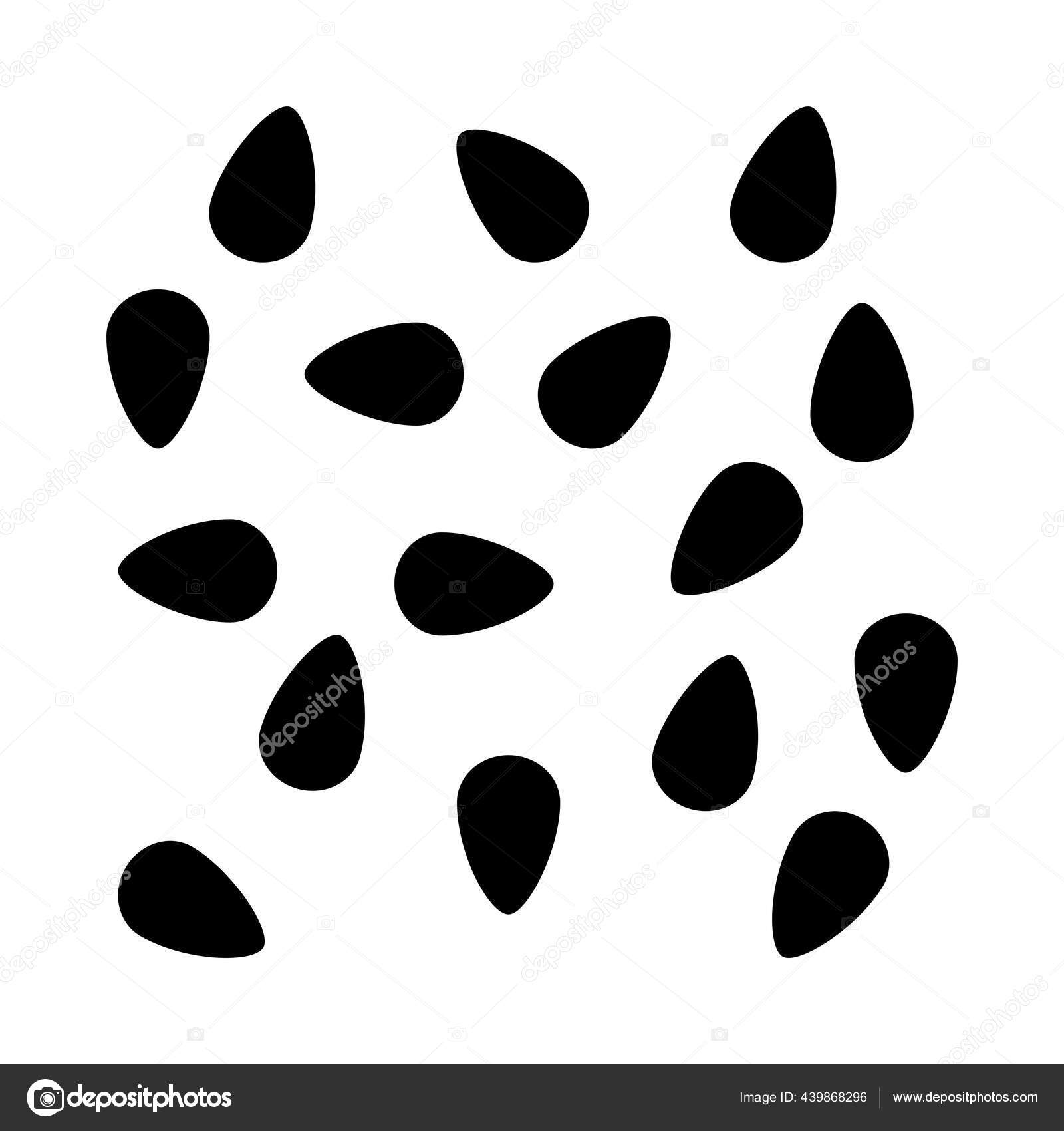 Watermelon Seeds Pattern Vector Silhouette Background Stock Vector by ...