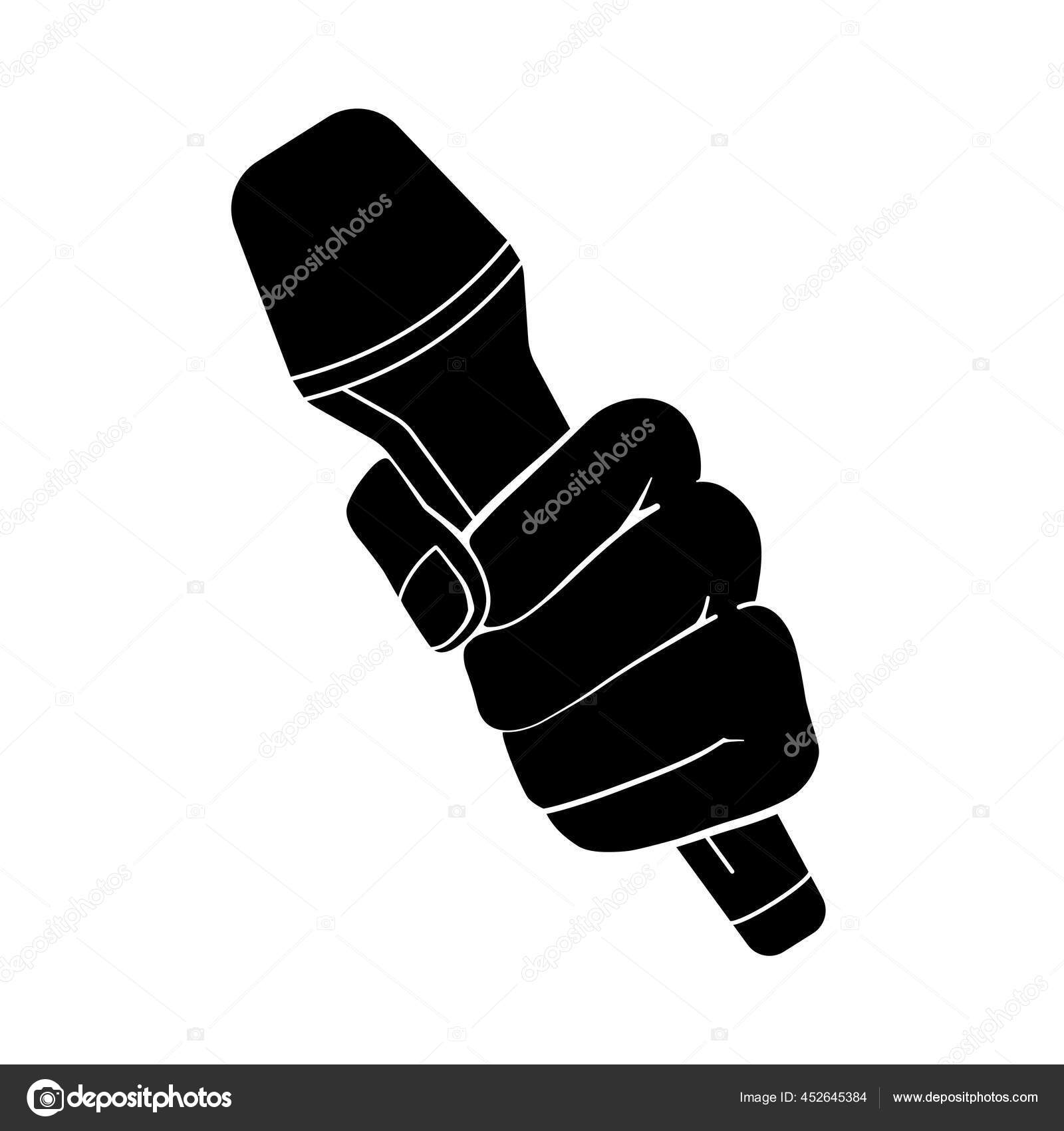 Fist Hand Holding Microphone Karaoke Singer Concept Vector Silhouette ...