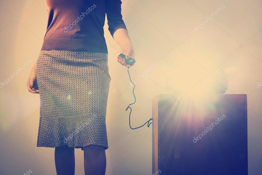 Retro Slide Projector Woman Stock Photo by ©THPStock 52501209