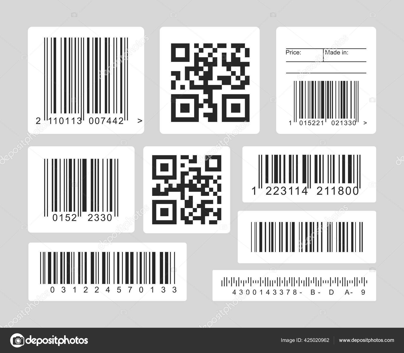 Barcode black and white vector illustrations set Stock Vector Image by ...