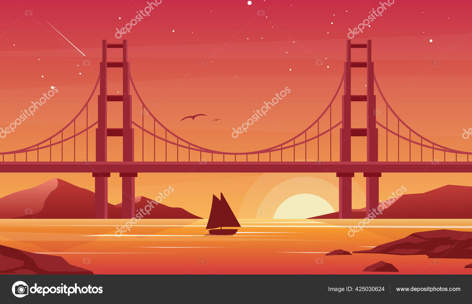 Golden Gate Bridge Silhouette