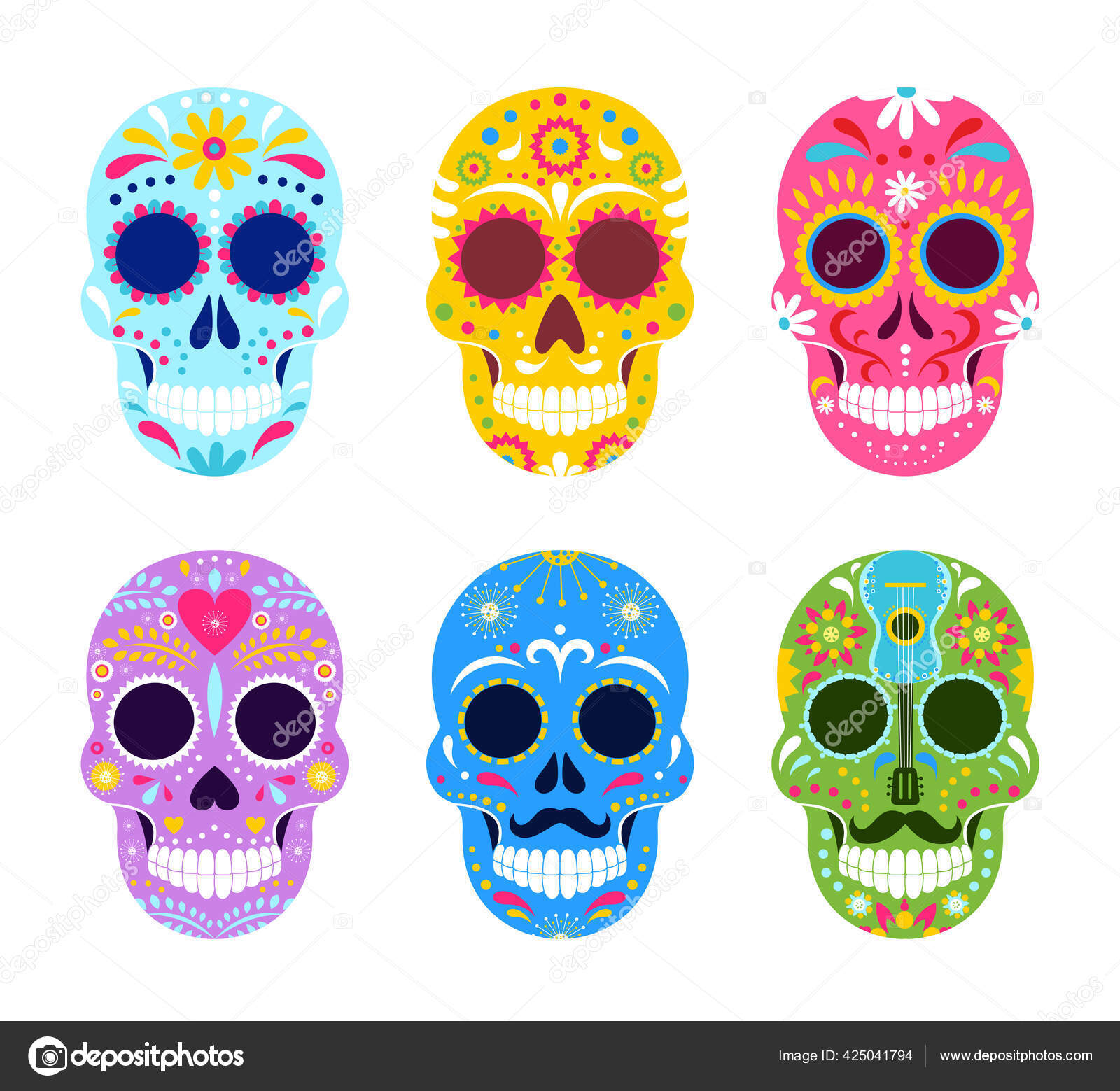 El día de Muertos, ilustraciones vectoriales mexicanas del Día de ...
