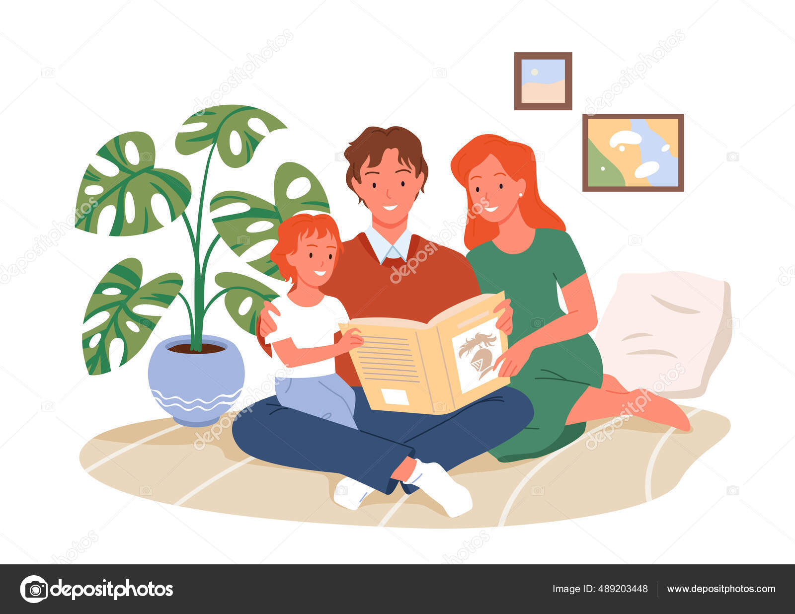 Padres E Hijos Leyendo Juntos Clipart Padre Leyendo Un Libro Junto Con