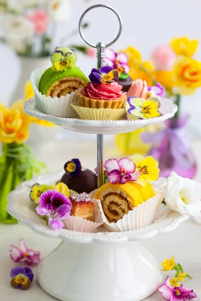 Assorted cakes and pastries on a cake Stock Photo by ©sarsmis 70821263