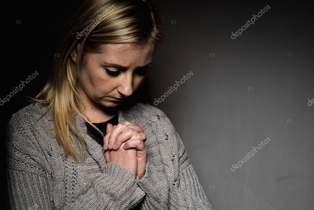 Sad woman Praying — Stock Photo © itsmejust #96521648